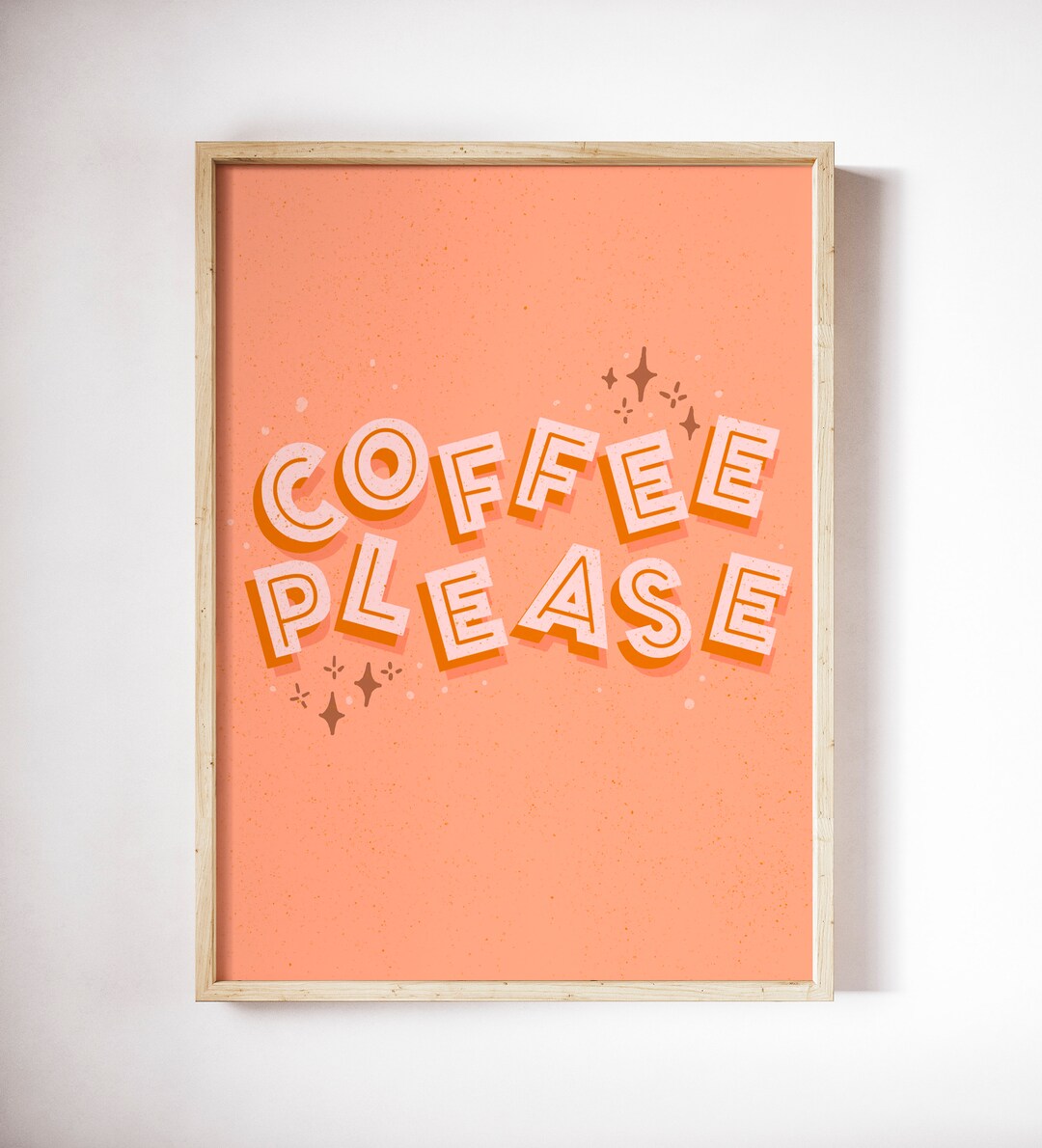Coffee Please Hand-lettered Illustration Print, Typography Art Print ...