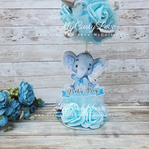 Boy Elephant Centerpiece Boy Baby Shower Elephant Shower Little Peanut ...