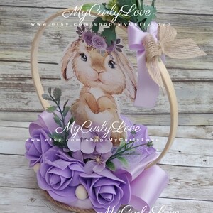 Bunny Centerpiece Lavender Baby Shower Spring Decoration Bunny Birthday ...