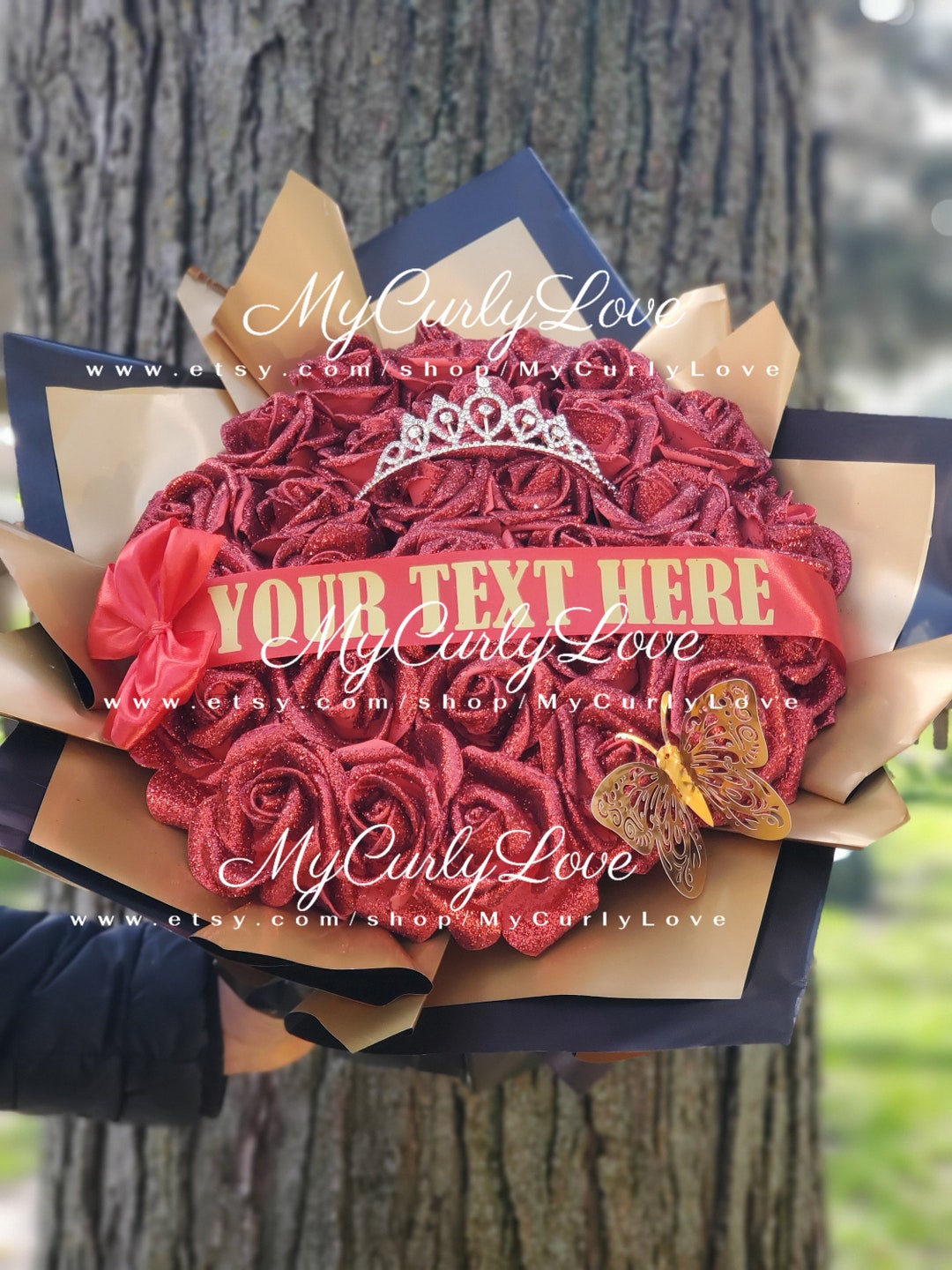 Glitter Roses Bouquet Foam Roses With Glitter Bouquet Ramo Buchon ...