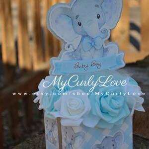 Boy Baby Shower Centerpiece Decoration Elephant Centerpiece Baby Boy ...