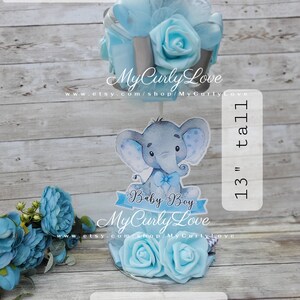 Boy Elephant Centerpiece Boy Baby Shower Elephant Shower Little Peanut ...
