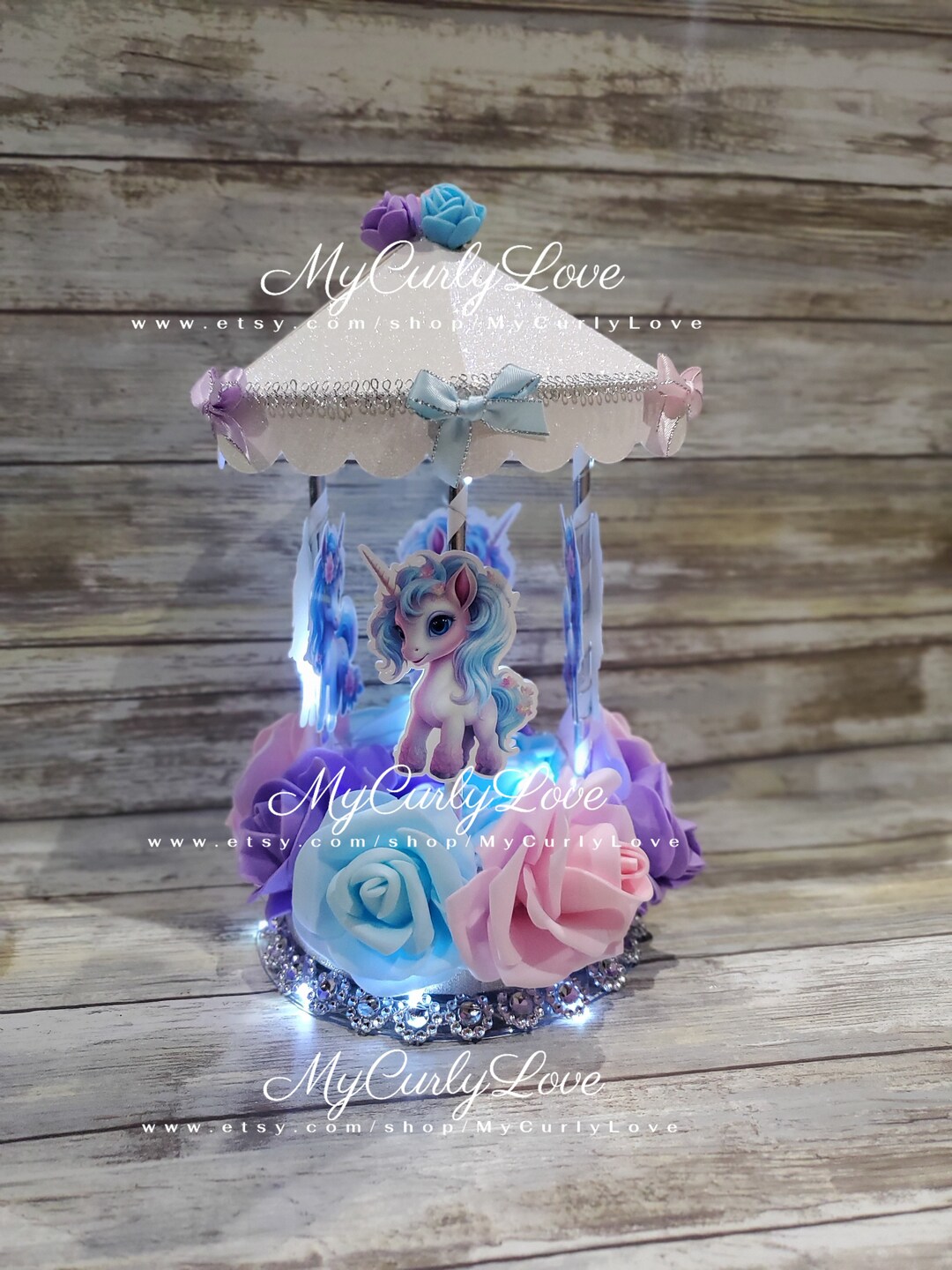 Unicorn Carousel Centerpiece, Unicorn Carousel, Unicorn Birthday ...
