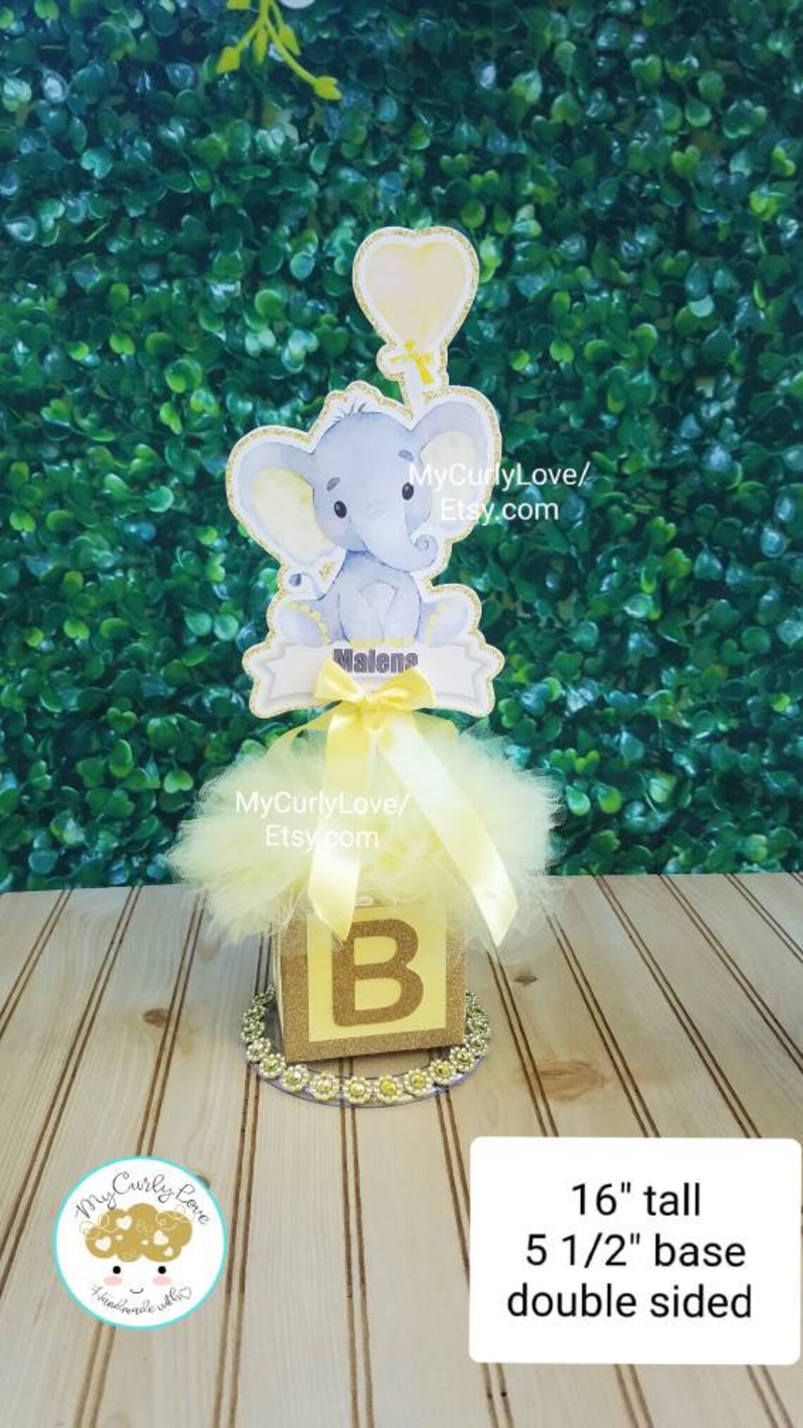 Yellow Elephant Baby Shower Centerpiece Neutral Elephant Baby | Etsy