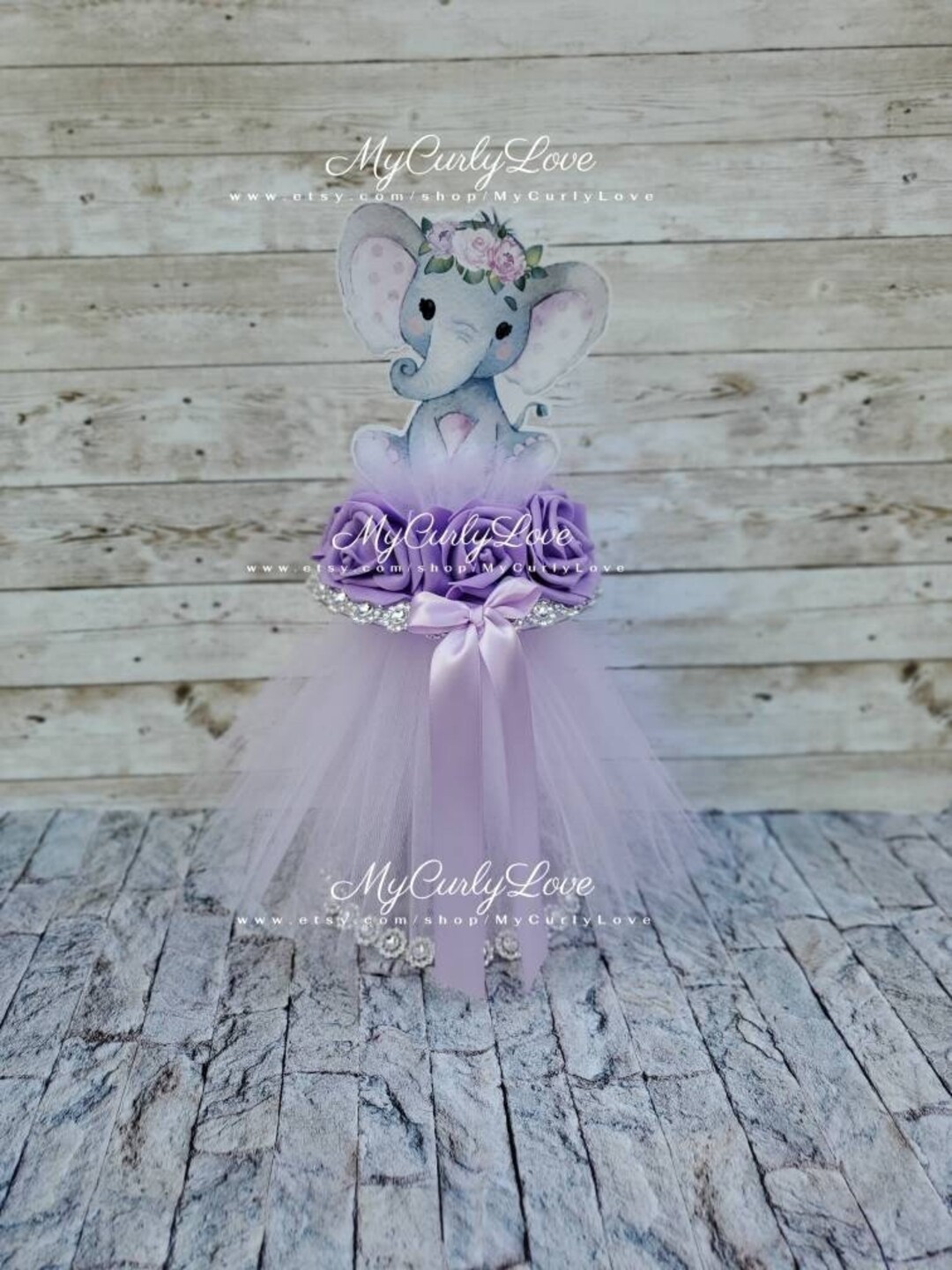 Purple Elephant Centerpiece/lavender Elephant Baby Shower/purple Little ...