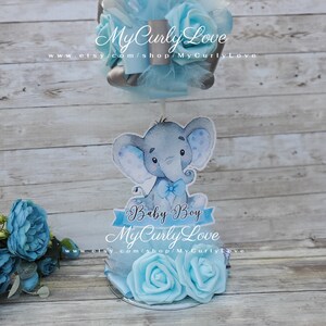 Boy Elephant Centerpiece Boy Baby Shower Elephant Shower Little Peanut ...