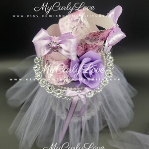 Purple Lavender Girl Baby Shower Centerpiece Purple Silver Baby Decor ...