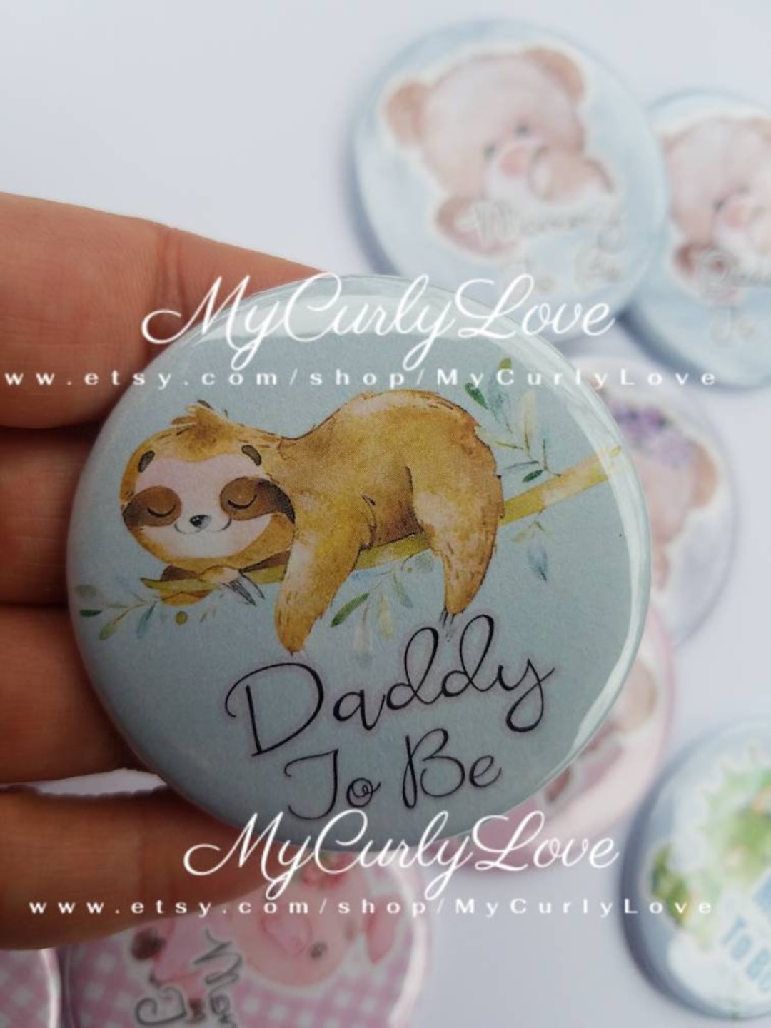 Sloth Baby Shower Button Pins: Mommy to Be, Favors - Etsy