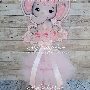 Girl Centerpiece Baby Shower Pink Elephant Baby Shower Pink Silver ...