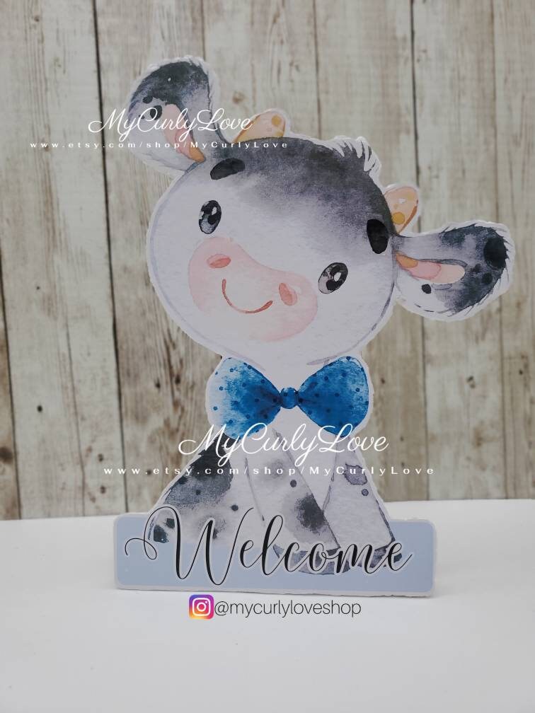 Cow Baby Shower Centerpiece Cow Baby Shower Farm Baby Shower - Etsy
