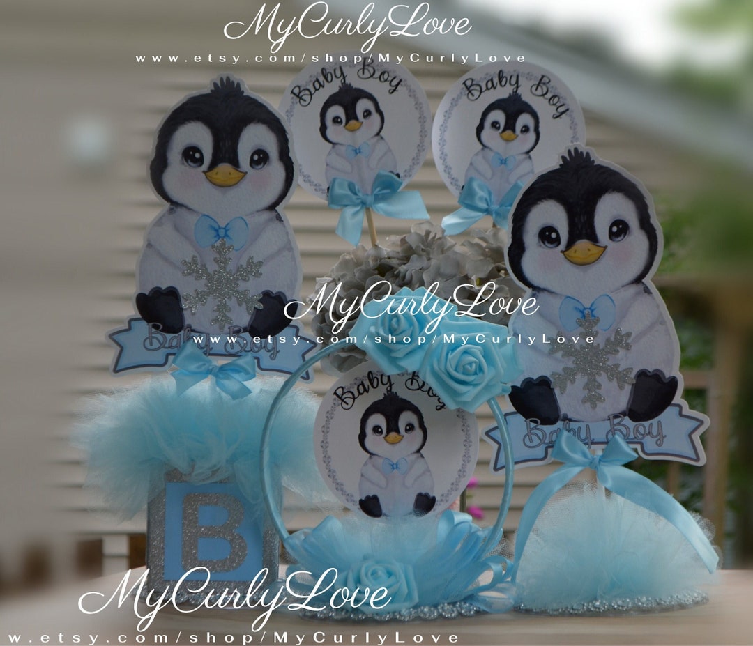 Penguin Baby Shower/penguin Baby Centerpiece/it's Cold Outside Baby ...
