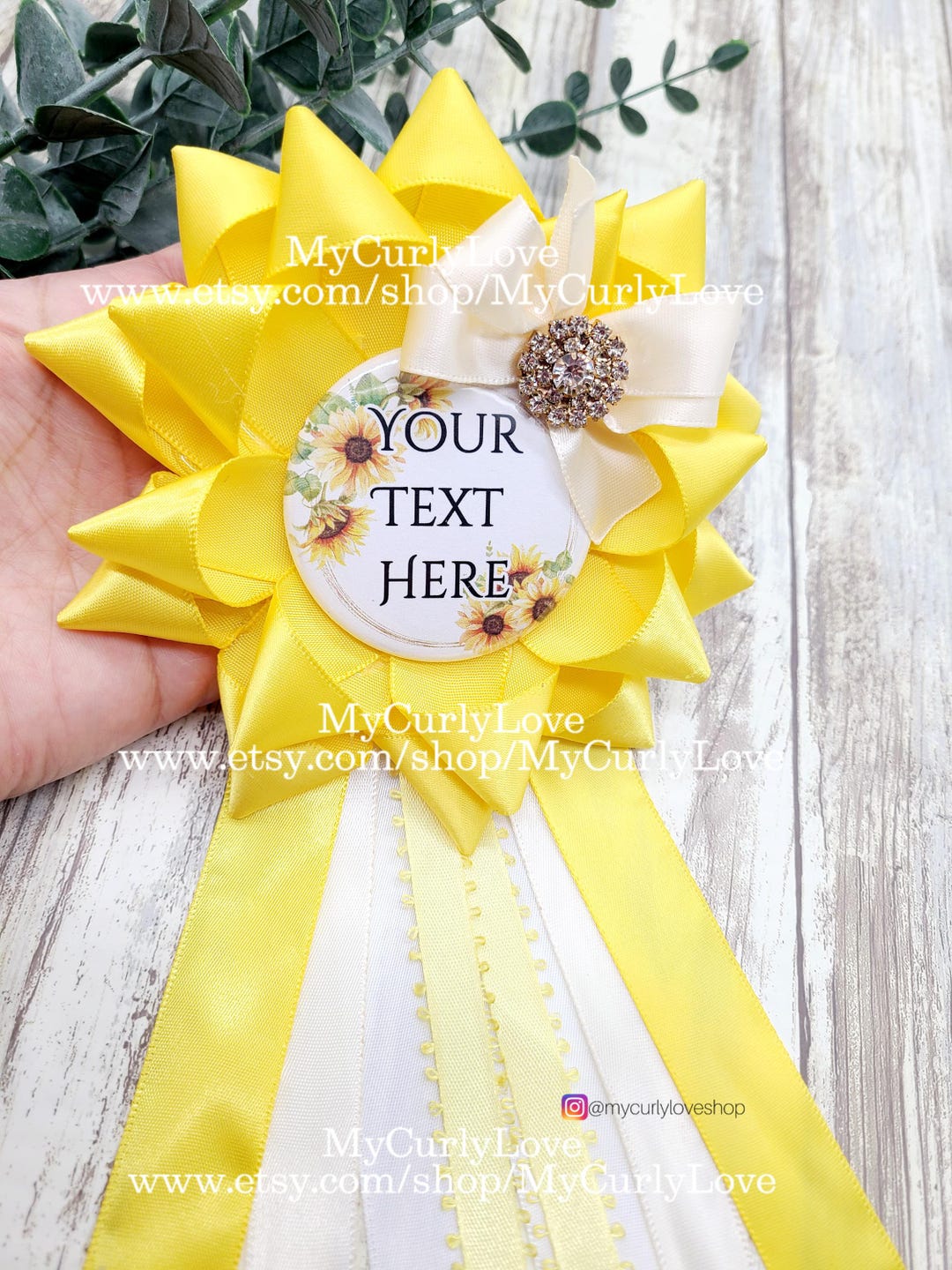 Sunflower Baby Shower Corsage: Floral Yellow Mommy to Be Ribbon - Etsy