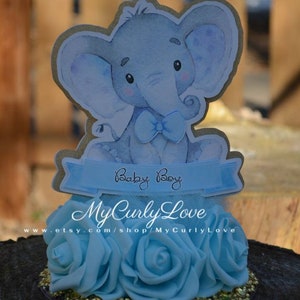 Boy Baby Shower Centerpiece Decoration Elephant Centerpiece Baby Boy ...