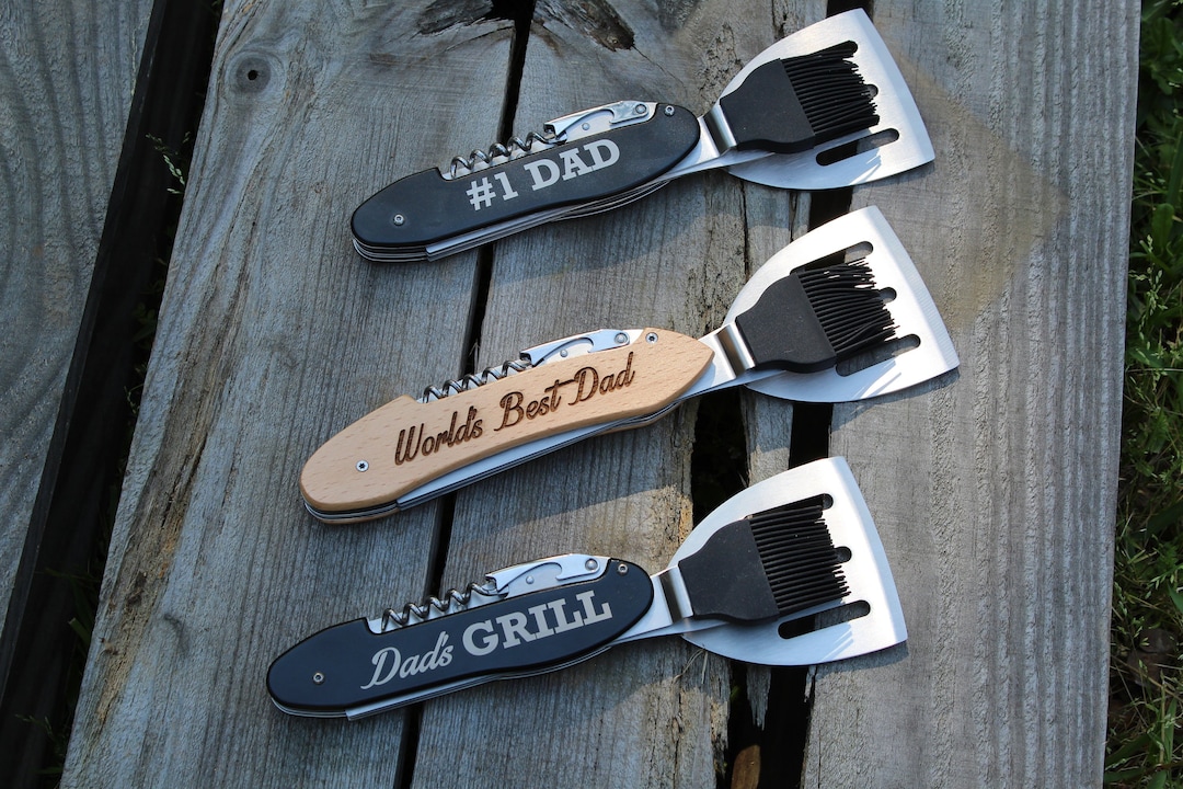 Personalized BBQ Multitool Set, Laser Engraved Grill Tools, Father's ...