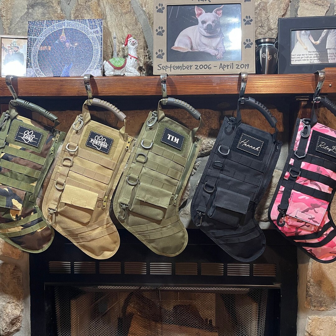 Personalized Tactical Christmas Stockings With Removable Patch ...