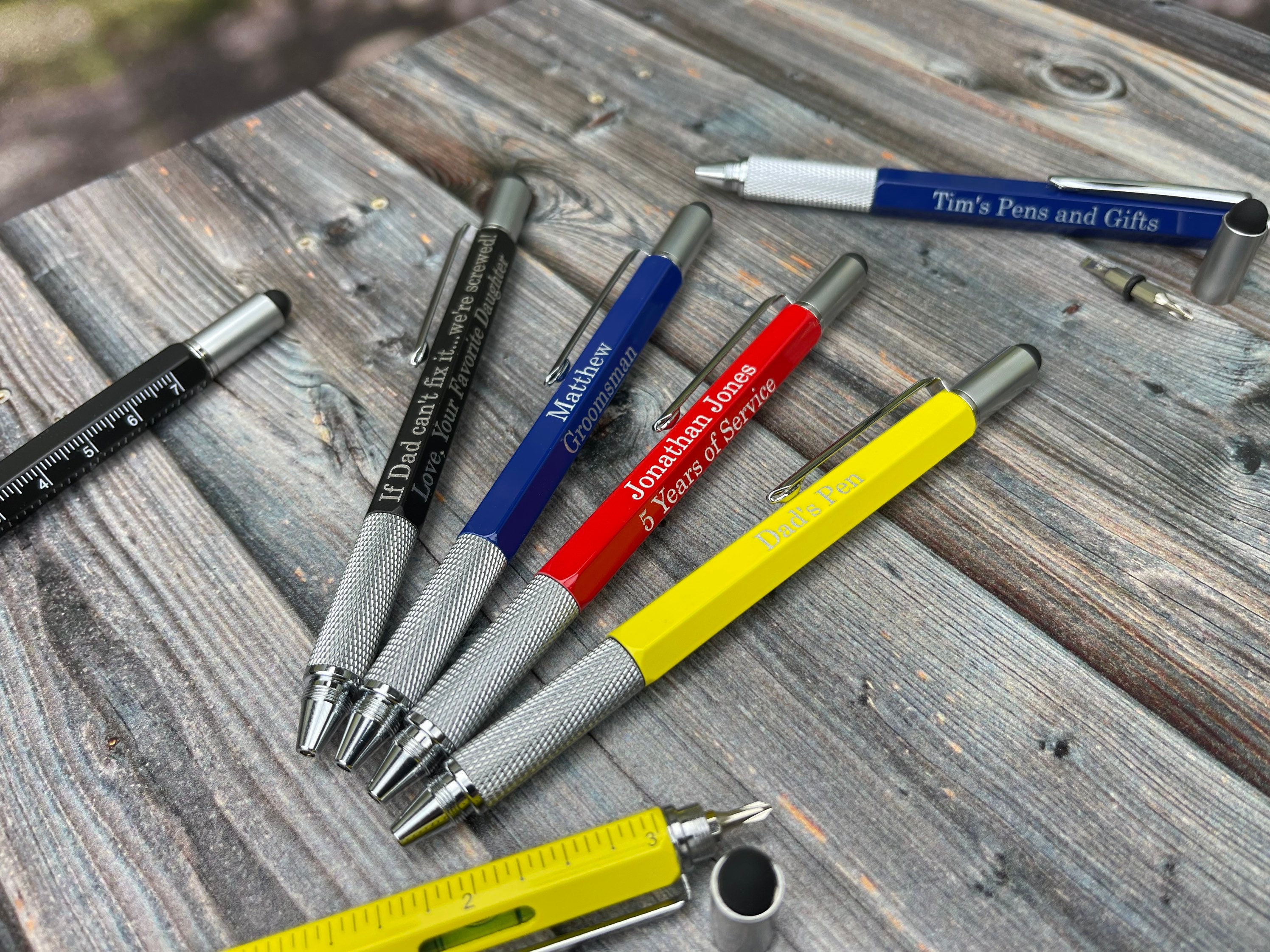 Personalized Multi-tool Pen, Stylus, Screwdriver, Ruler, Level ...