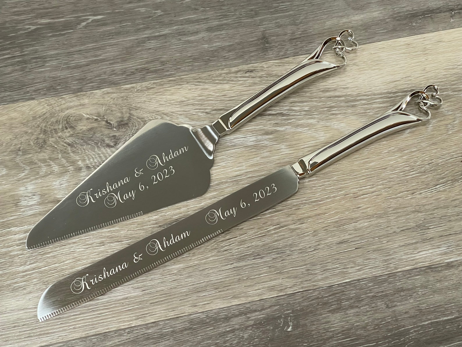 Personalized Cake Knife and Server Set Wedding Cake Cutting Set ...