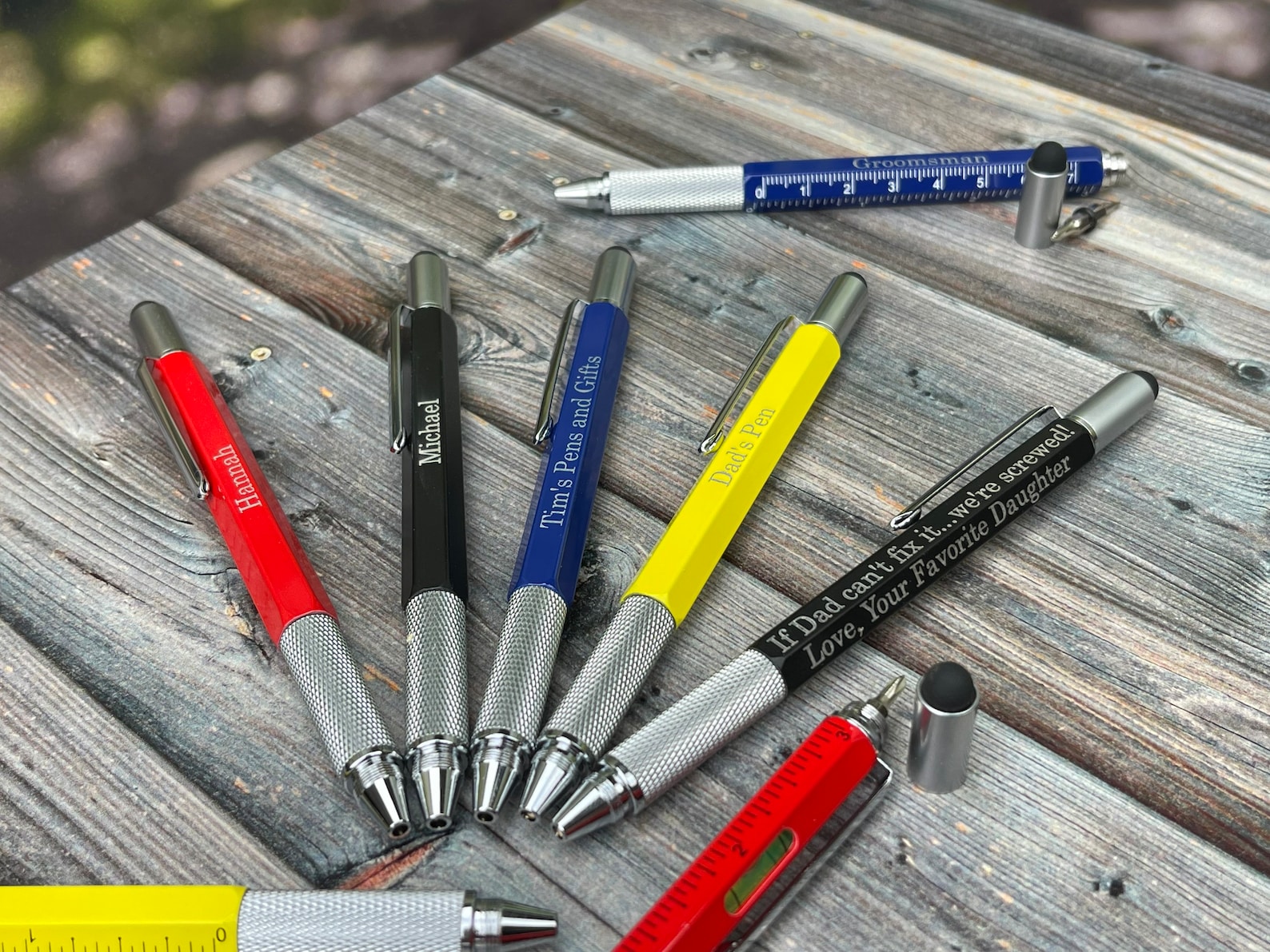 Personalized Multi-tool Pen, Stylus, Screwdriver, Ruler, Level ...