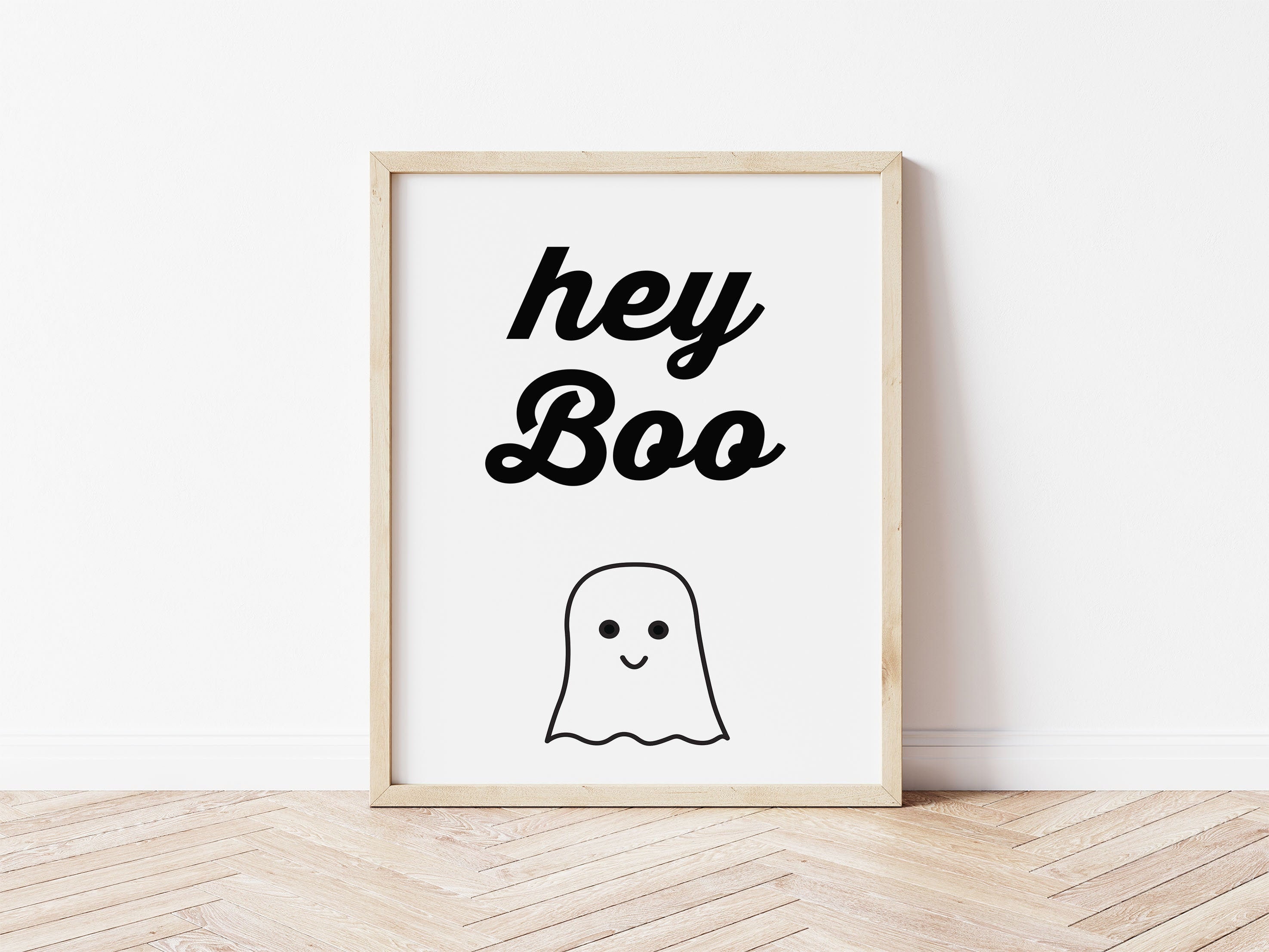 Hey Boo Halloween Decor Wall Print, Ghost, Instant Download, Wall Art ...