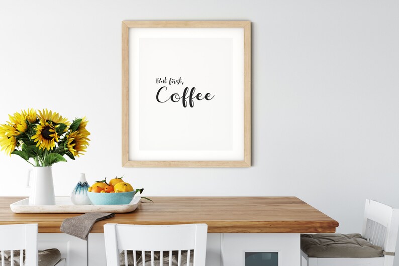 But First Coffee Poster, Printable, Downloadable, Wall Art, Typography ...
