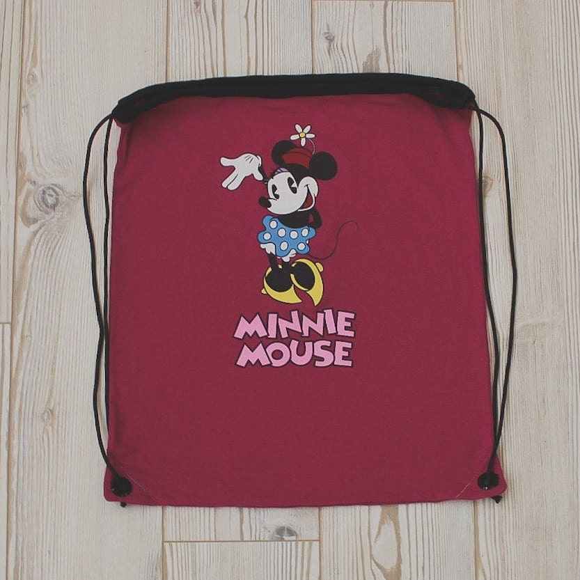 Minnie Mouse Drawstring Backpack, Minnie Drawstring Knapsack, Minnie ...