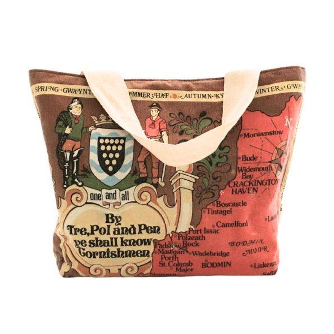 Tea Bag! Upcycled Tea Towel Tote Bag. Reversible Cornish Language Tea ...