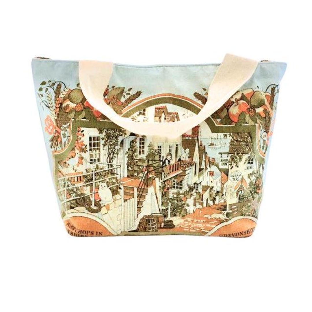 Tea Bag! Upcycled Tea Towel Tote Bag. Reversible Traditional Devon ...