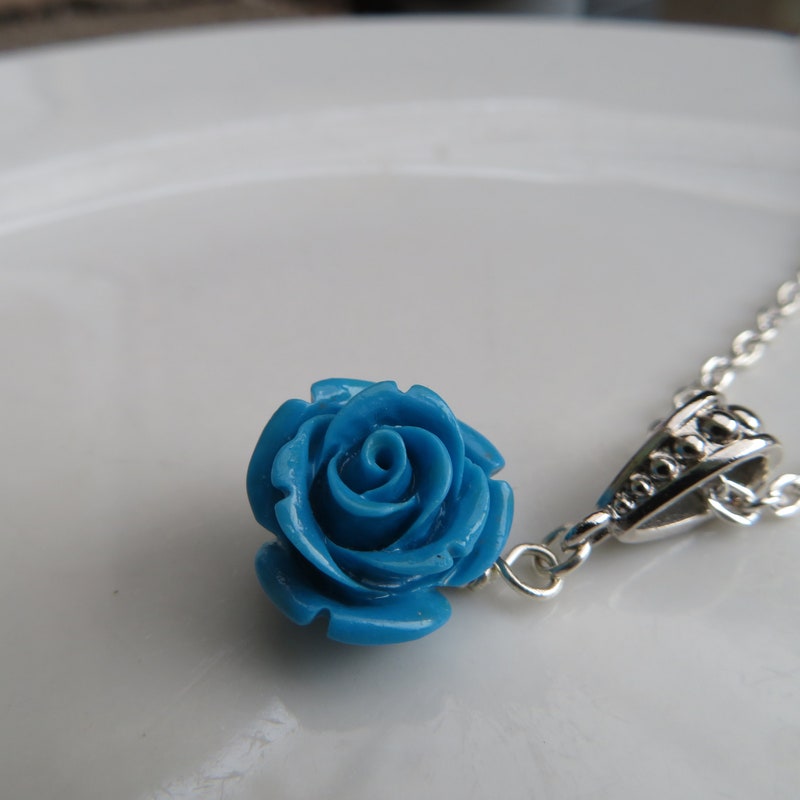 Arcane Necklace Blue Rose - Etsy