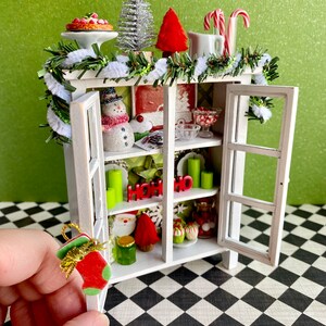 1:12 Scale Miniature Christmas Cabinet, Artisan Dollhouse Furniture ...