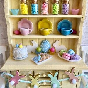Miniature Easter Hutch, 1:12 Scale Easter Miniatures, Artisan Dollhouse ...