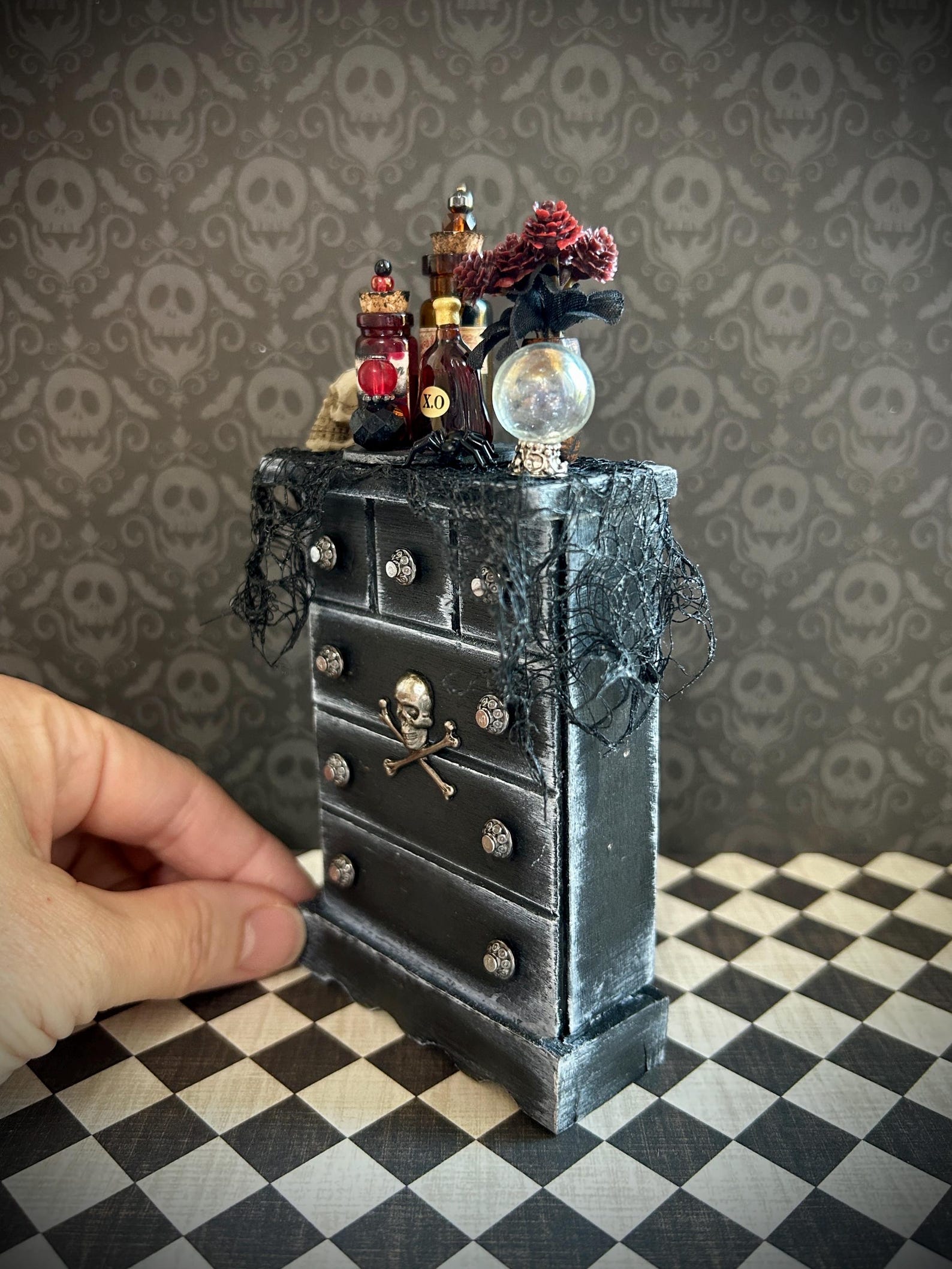 Haunted Dollhouse Dresser, 1:12 Scale Miniature Bedroom Chest of ...