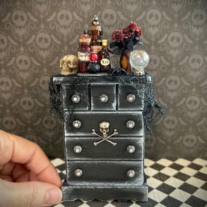 Haunted Dollhouse Dresser, 1:12 Scale Miniature Bedroom Chest of ...