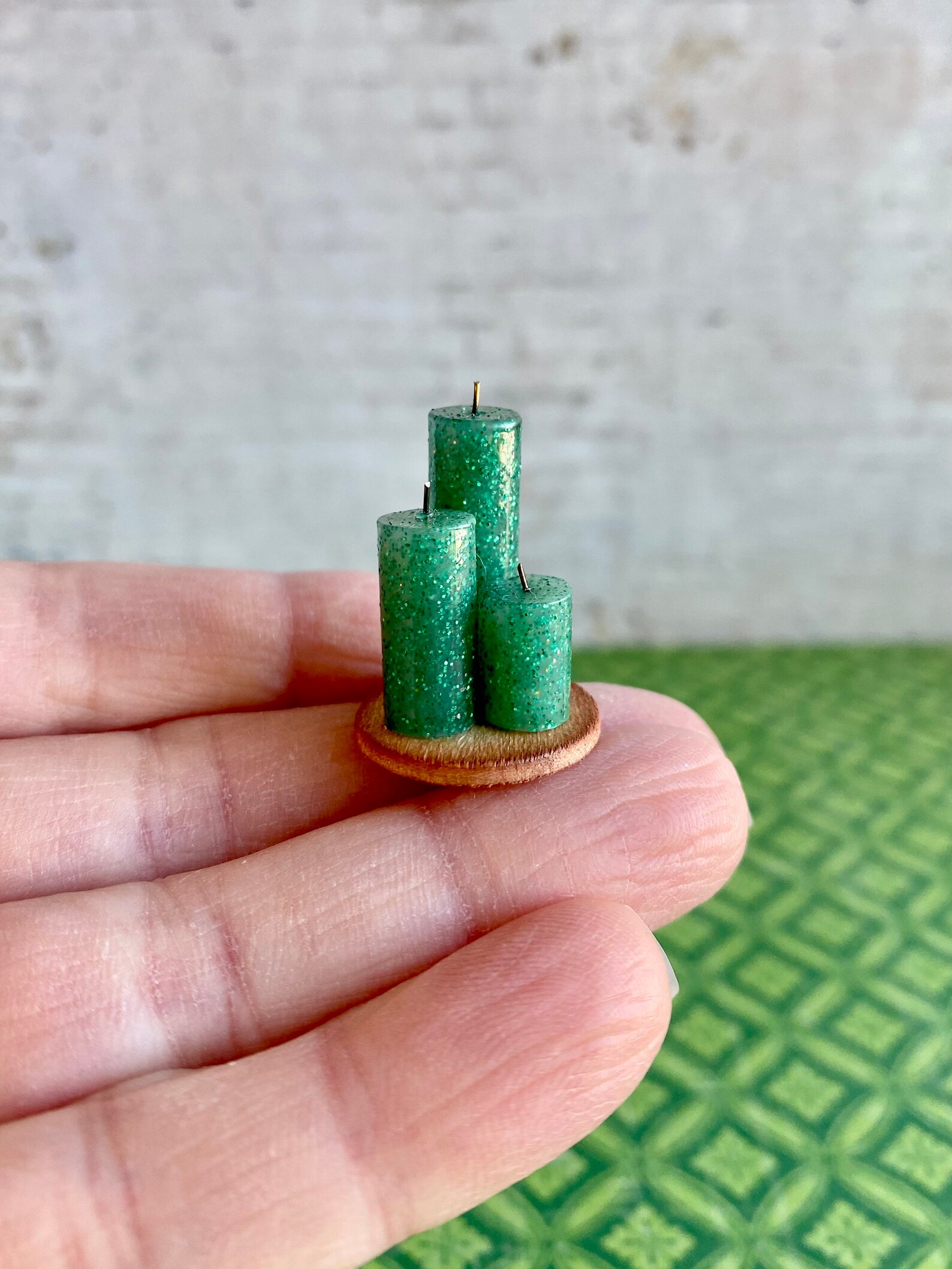 Miniature Christmas Candles, Christmas Miniatures, Red and Green ...