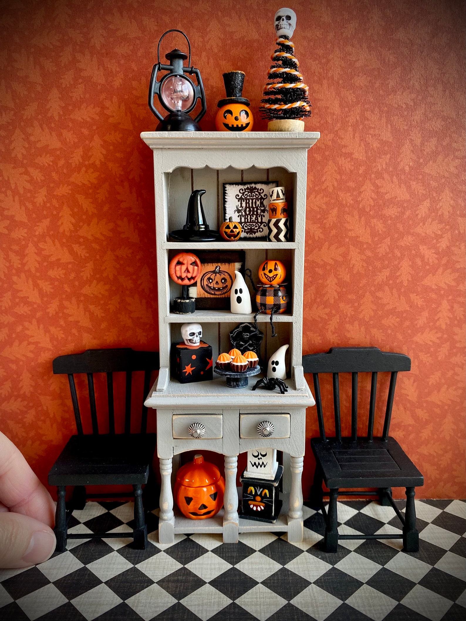 Miniature Halloween Hutch Artisan Halloween Miniatures 1:12 - Etsy