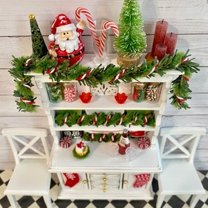 1:12 Scale Dollhouse Christmas Cupboard, Miniature Hutch, Artisan ...