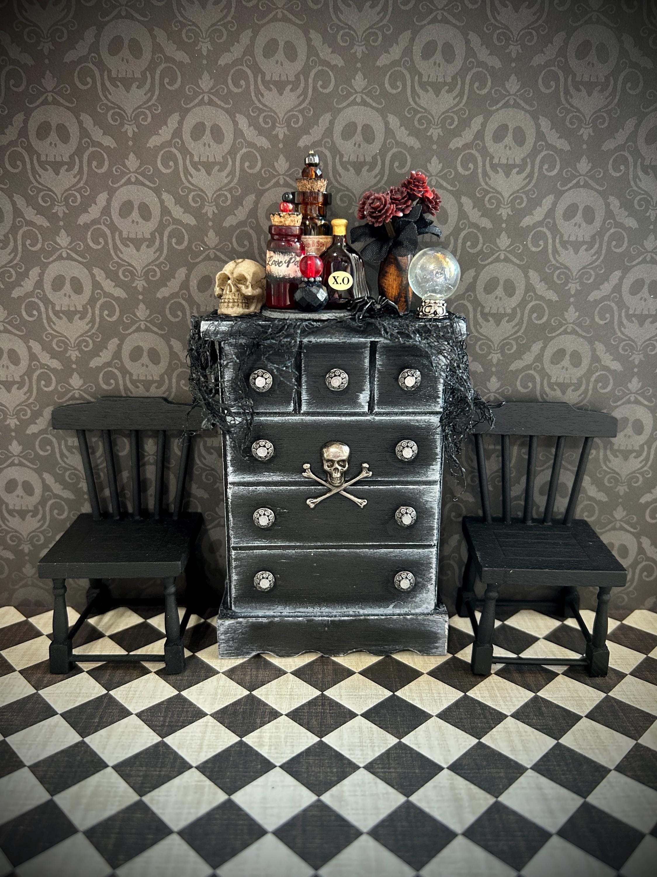 Haunted Dollhouse Dresser, 1:12 Scale Miniature Bedroom Chest of ...