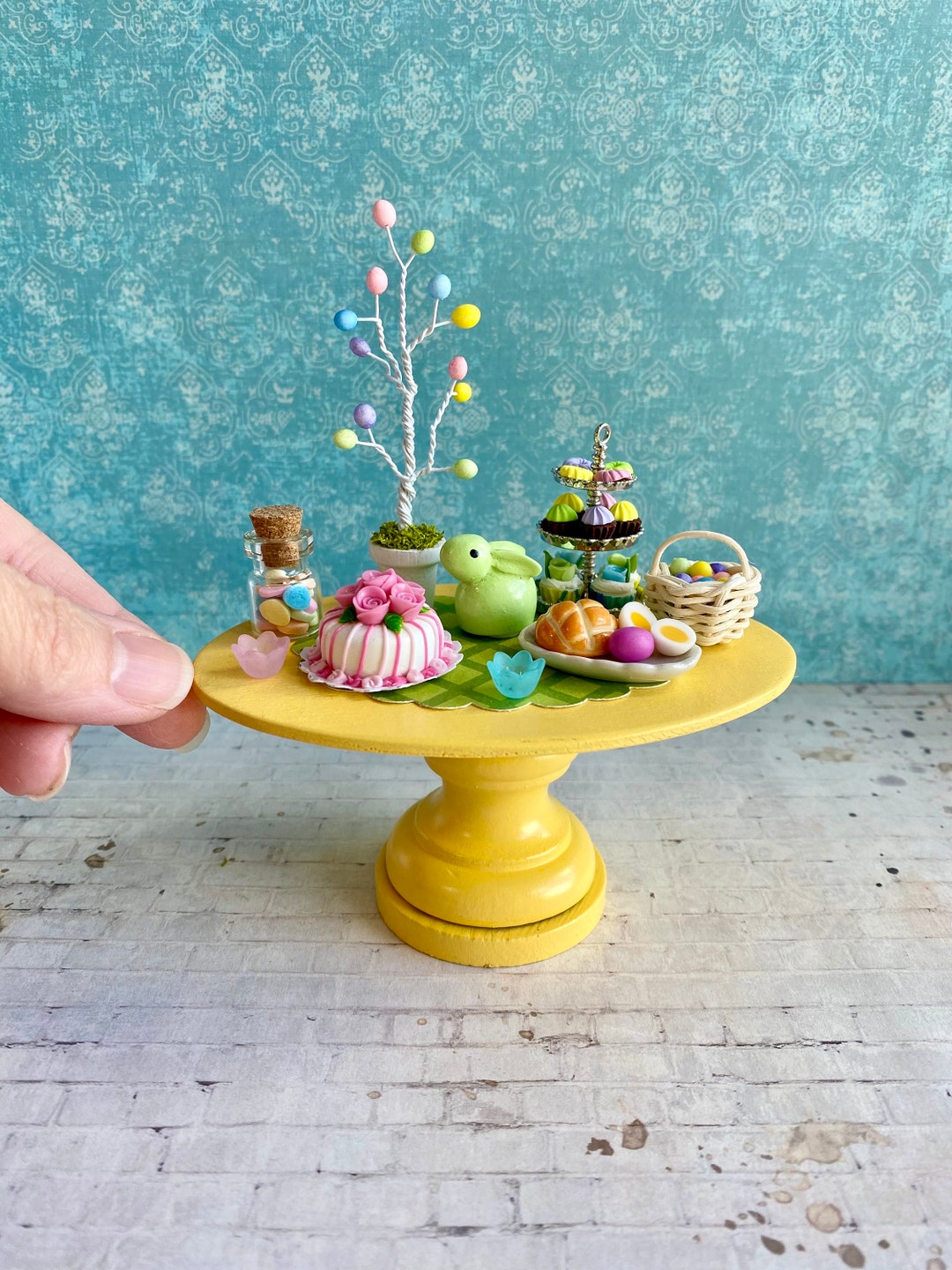 1:12 Scale Easter Miniatures, Dollhouse Table, Miniature Easter ...