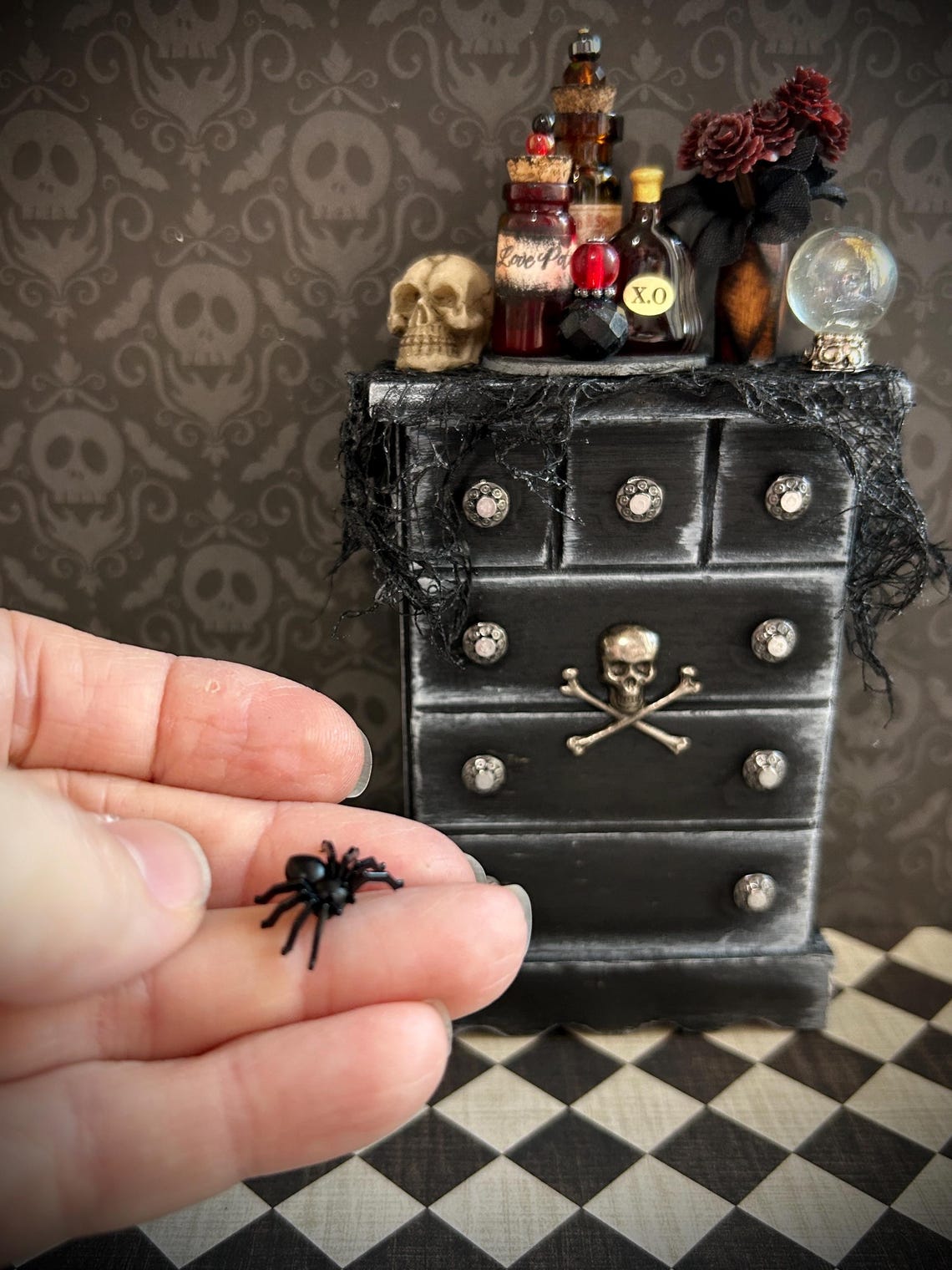 Haunted Dollhouse Dresser, 1:12 Scale Miniature Bedroom Chest of ...