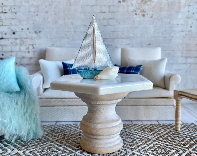 Miniature Side Table, Miniature Coffee Table, 1:12 Scale Dollhouse ...