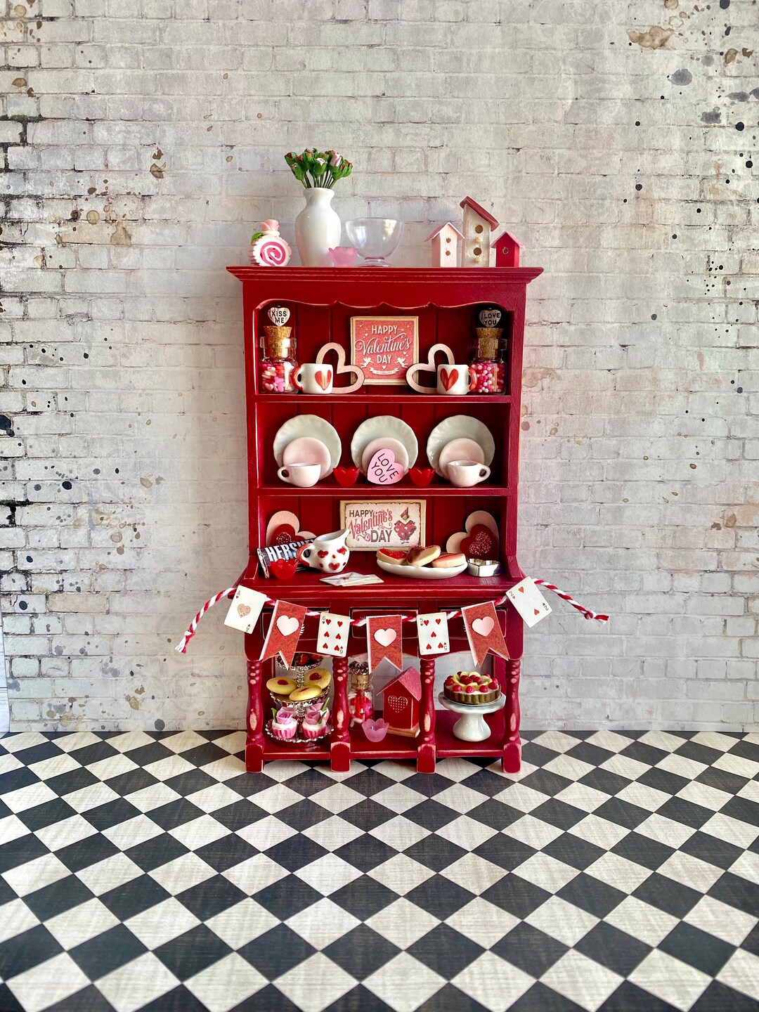 1:12 Scale Valentines Day Cupboard, Artisan Miniatures, Miniature ...