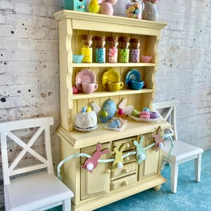 Miniature Easter Hutch, 1:12 Scale Easter Miniatures, Artisan Dollhouse ...