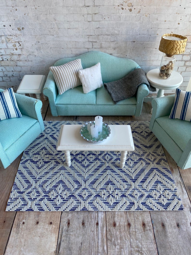 Miniature Dollhouse Woven Rug, Beach House Miniatures, 1:12 Scale ...