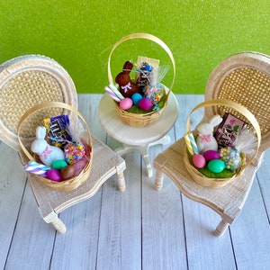 1:12 Scale Miniature Easter Basket, Miniature Easter Eggs, Dollhouse Easter Miniatures - Etsy