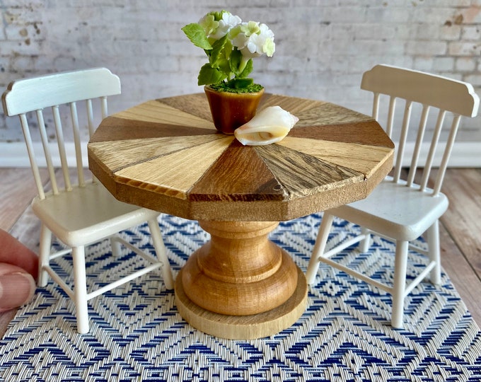 Miniature Dollhouse Dining Table, 1:12 Scale Kitchen Table, Miniature ...