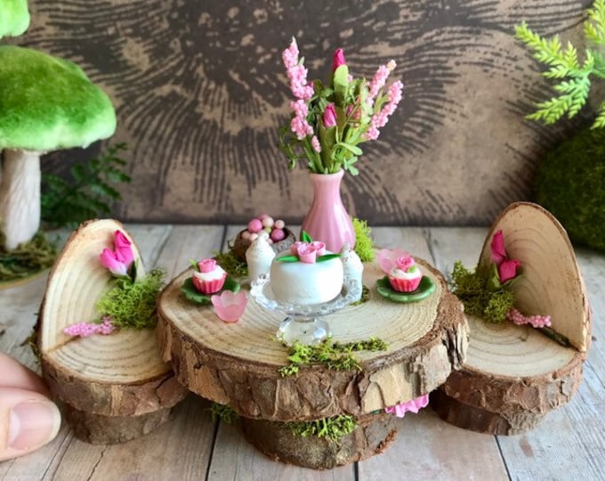 Miniature Fairy Table, Dollhouse Food and Dishes, Fairy Dollhouse ...