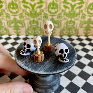 Miniature skulls Miniature Halloween Decorations handmade | Etsy