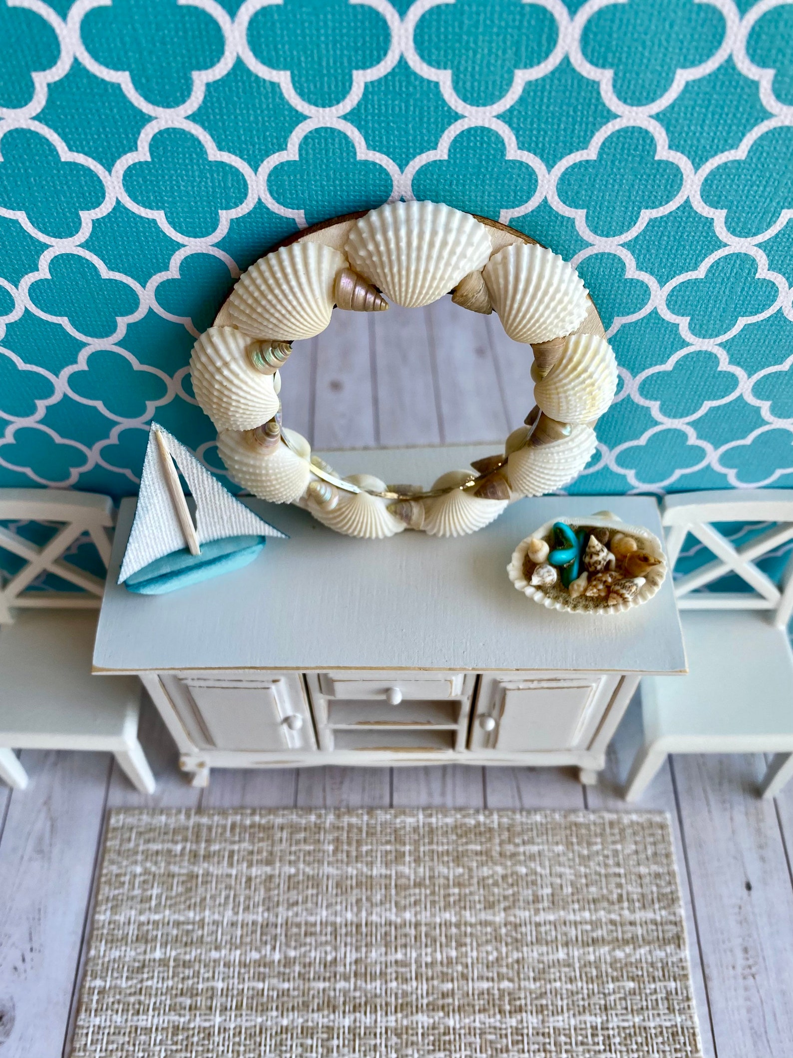 Miniature Sea Shell Mirror Dollhouse Mirror Artisan | Etsy