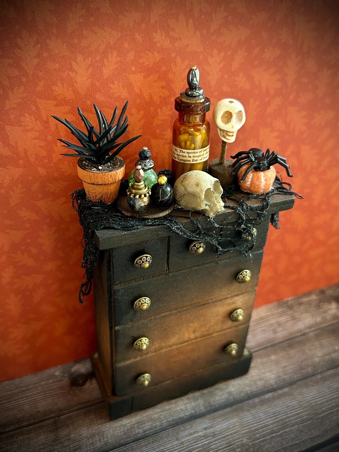 Haunted Dollhouse Dresser, 1:12 Scale Miniature Bedroom Chest of ...