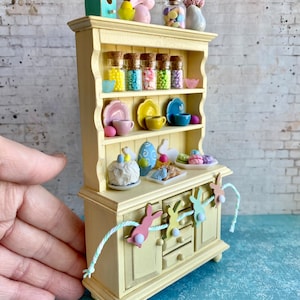 Miniature Easter Hutch, 1:12 Scale Easter Miniatures, Artisan Dollhouse ...