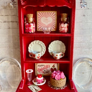 Miniature Valentines Hutch, 1:12 Scale Artisan Valentines Day ...